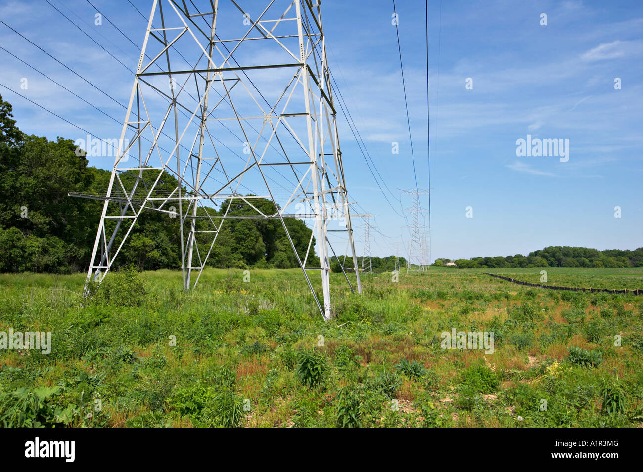 PRESERVES Lakemoor Illinois High tension and voltage power lines, silt ...