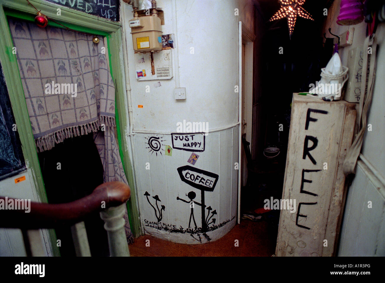hallway at St Agnes place Squat South London Stock Photo - Alamy