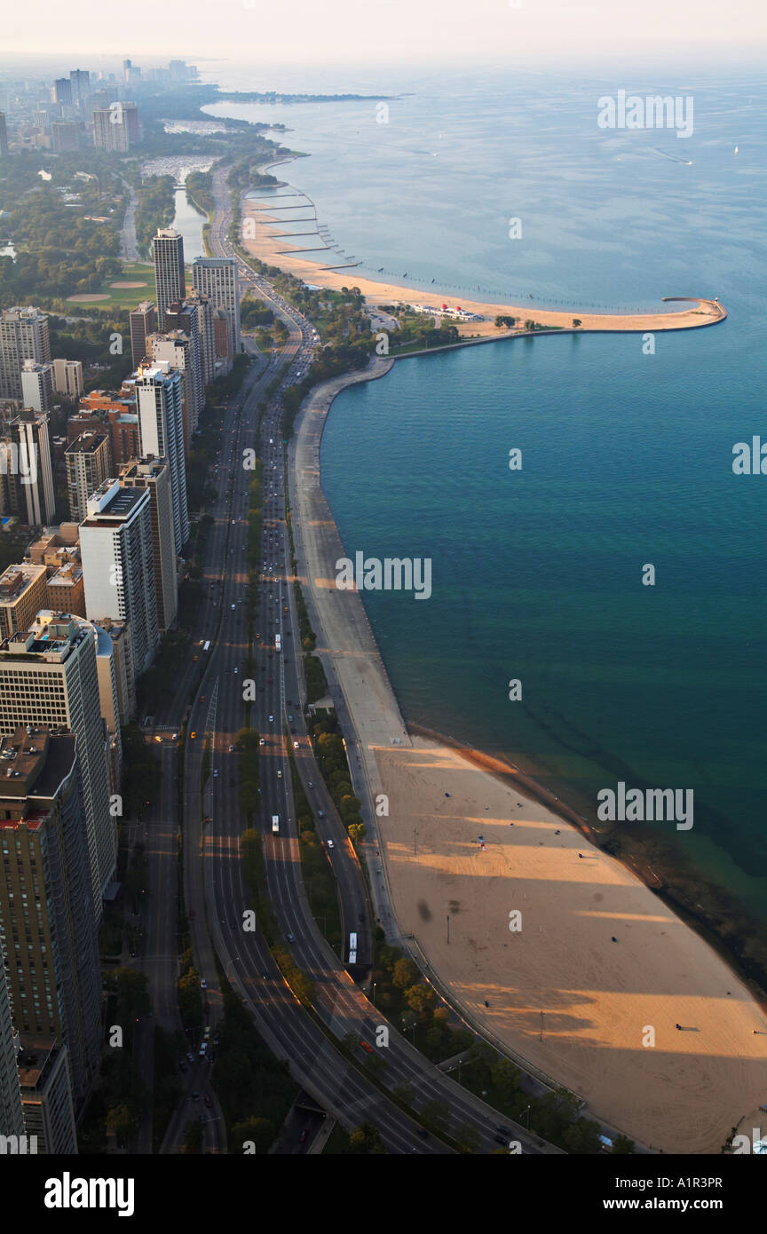 LAKEFRONT Chicago Illinois Views of city at dusk from the Hancock ...