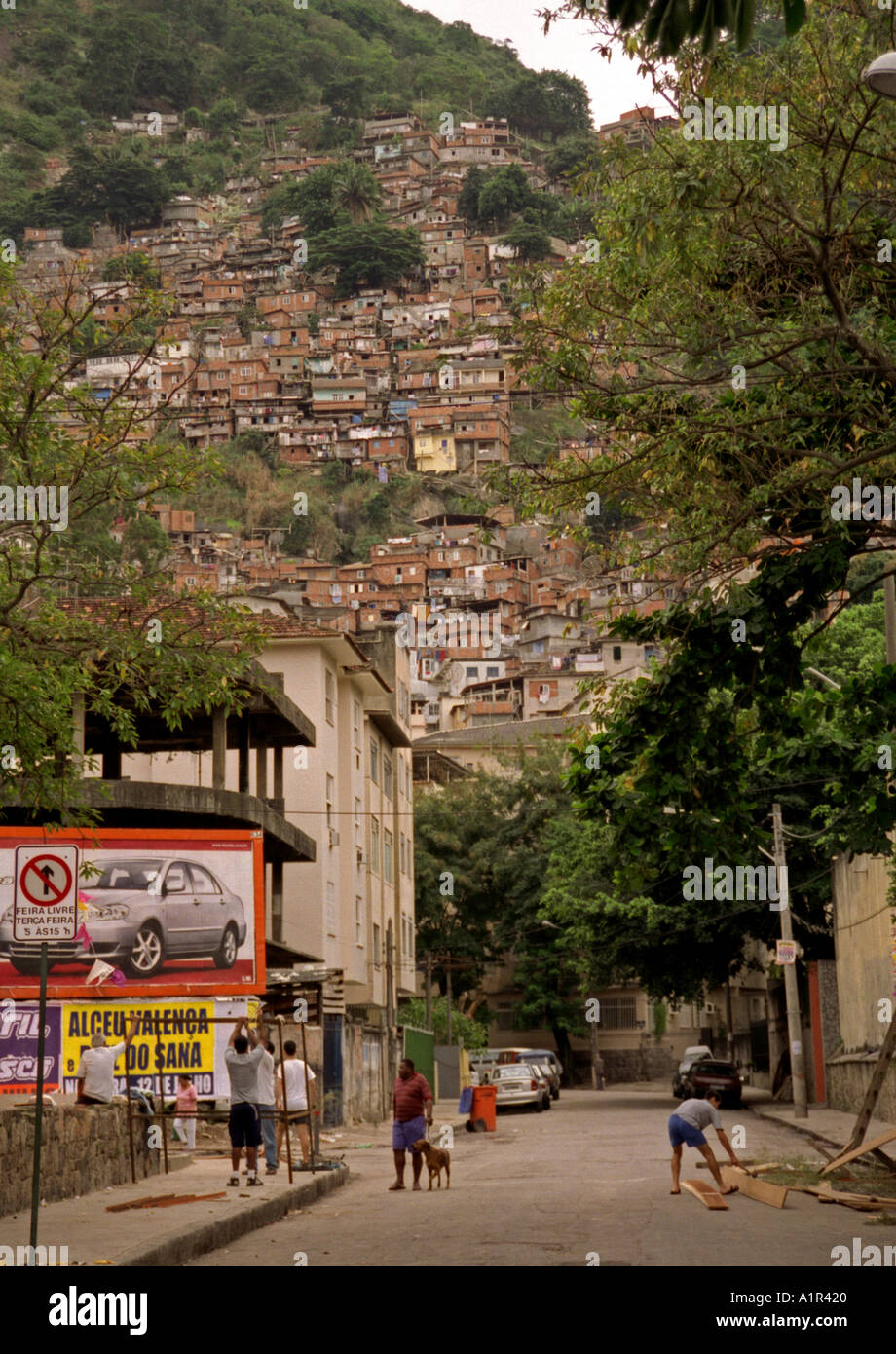 Panoramic typical favela slope abodes built on top of each other Santa ...