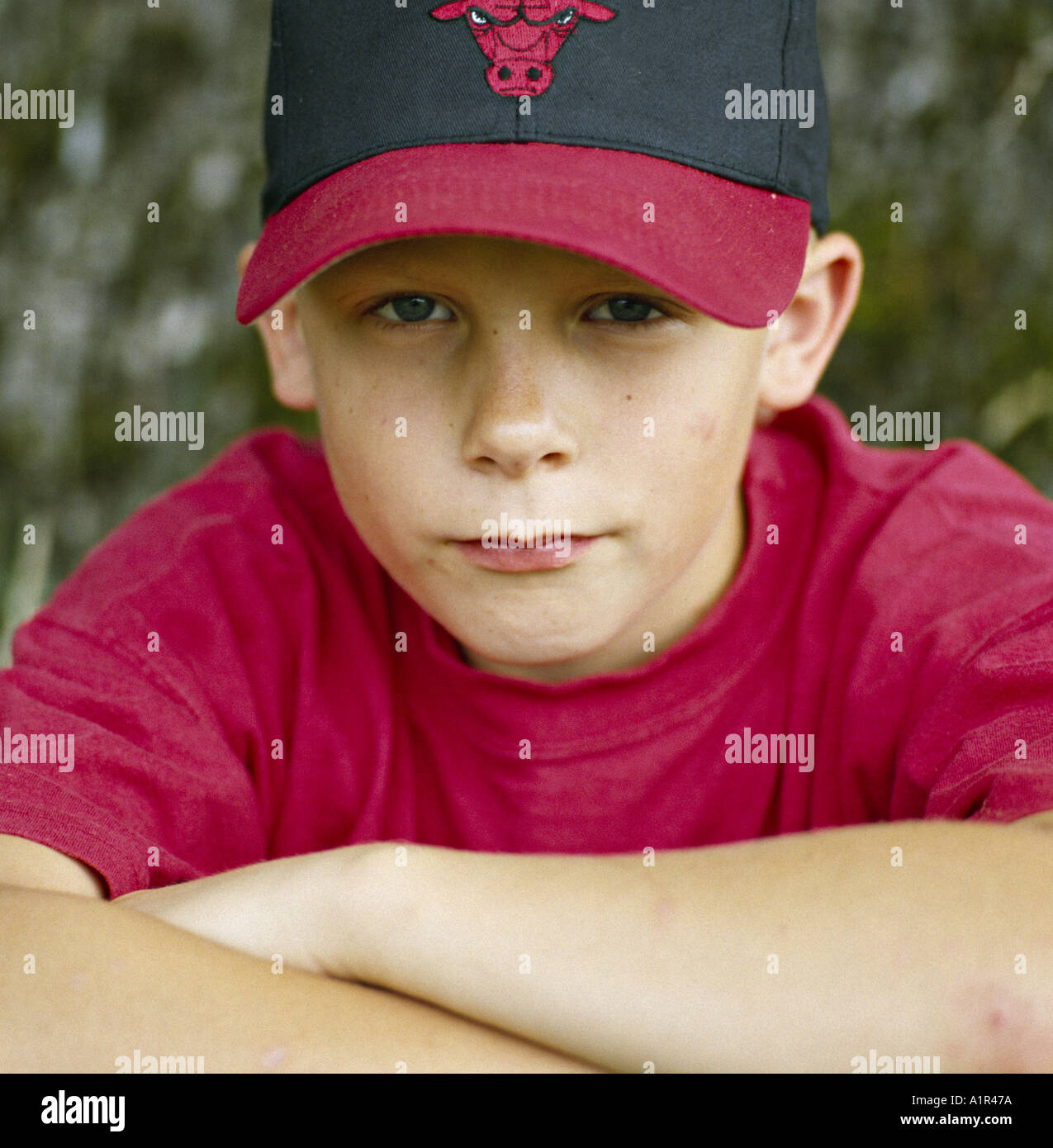 portrait of boy with a baseball cap MR Stock Photo - Alamy