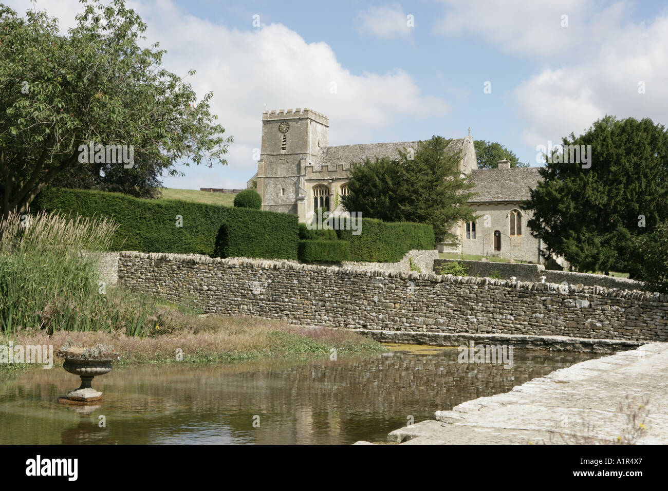The Church of St Andrew at Chedworth in the Cotswold with a Norman ...