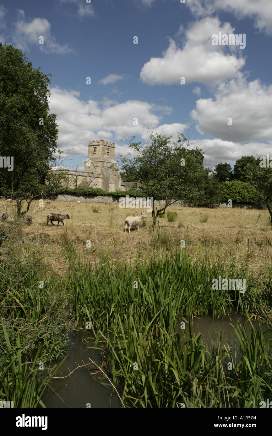 A very English view in the Coln Valley at the hamlet of Coln St Dennis ...