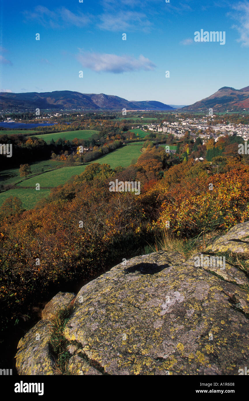 Keswick and Derwent water from Castle Head Cumbria Lake District ...