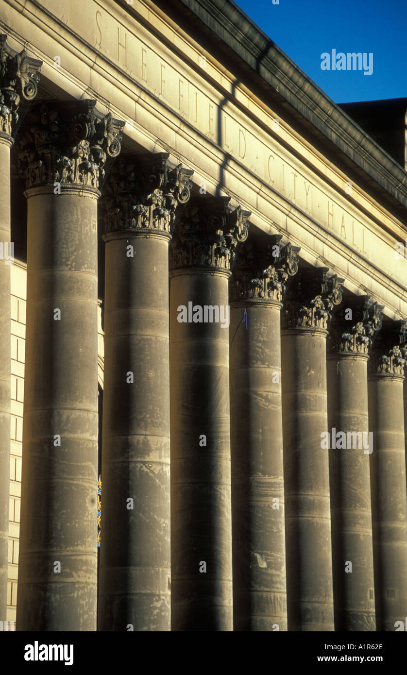 Columns outside Sheffield city hall south yorkshire england UK GB EU ...