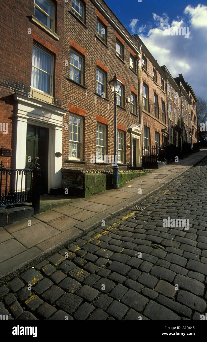 Uk cobbled street old historic street urban tourist attraction hi-res ...