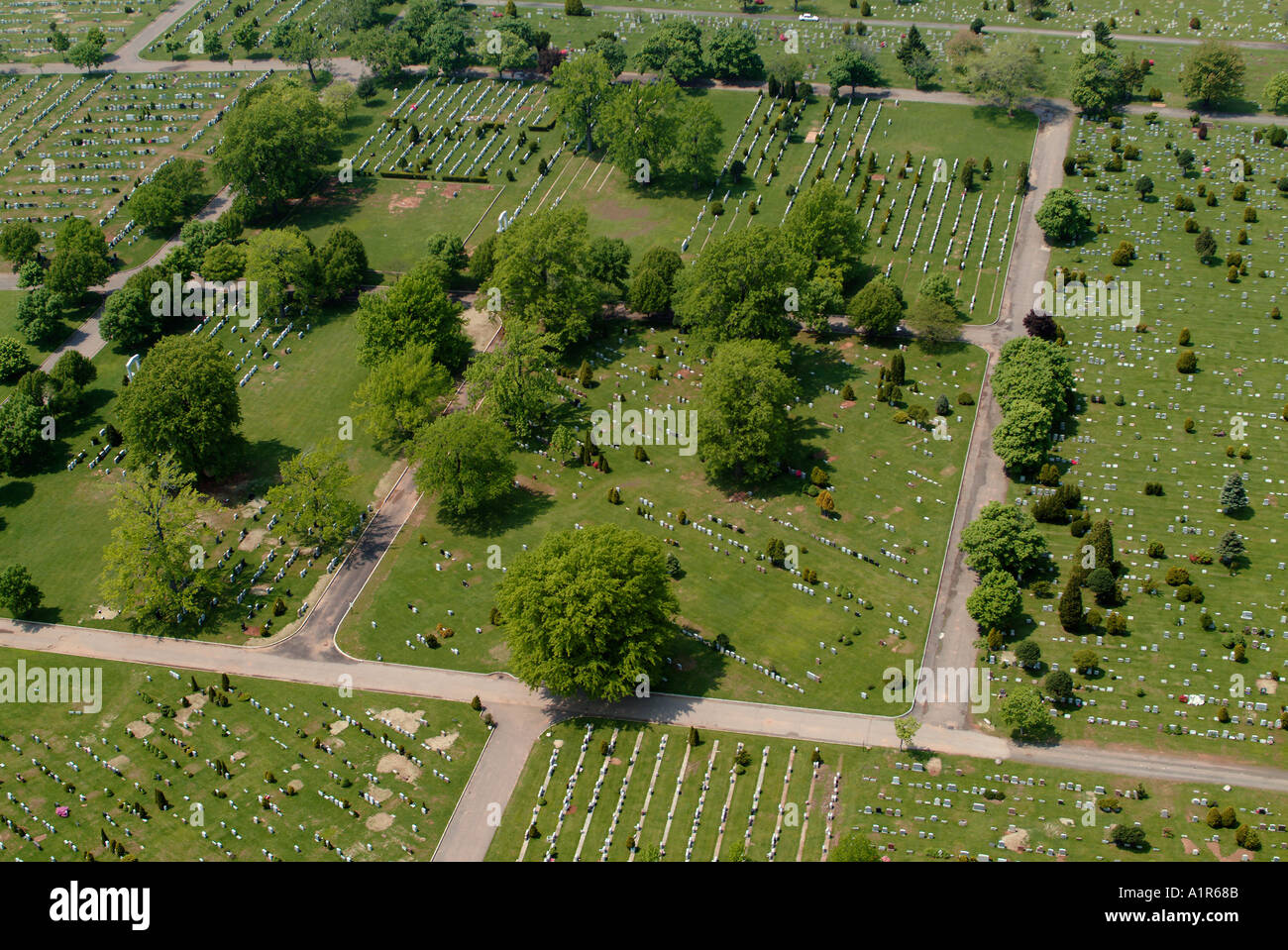 Aerial of Cemetery Stock Photo - Alamy