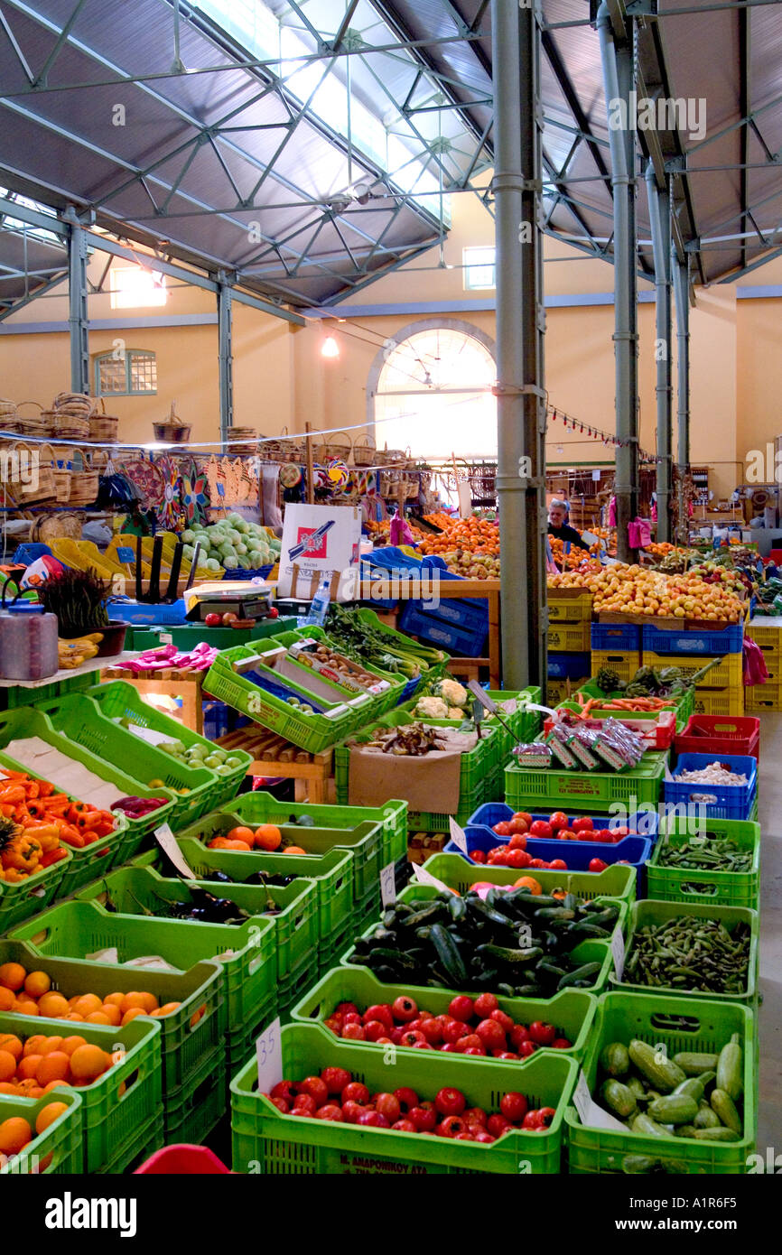 Indoor fresh food market in Limassol Cyprus Stock Photo - Alamy