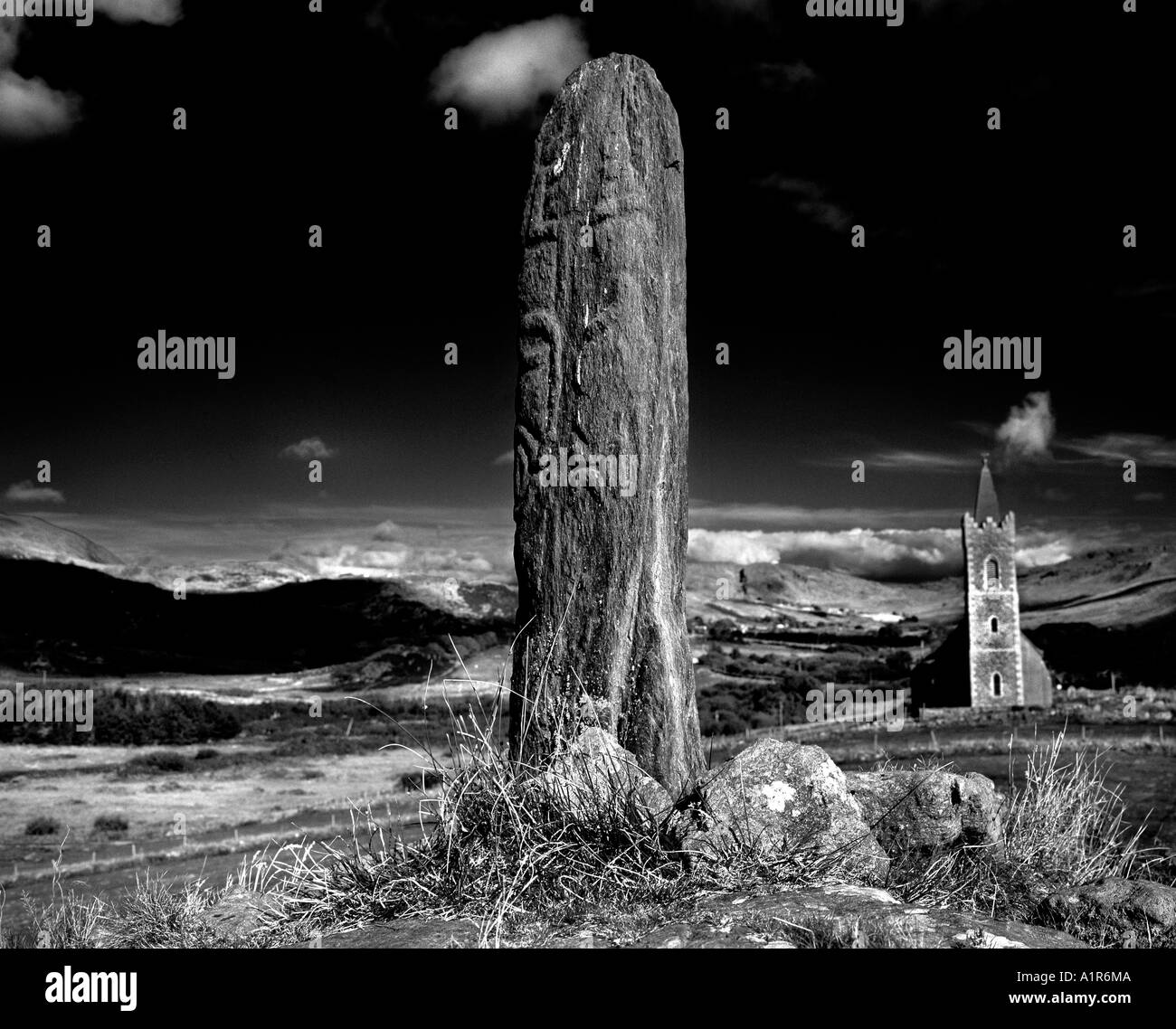 Cross pillar, Straid, Glencolumbkille, County Donegal, Ireland Stock ...