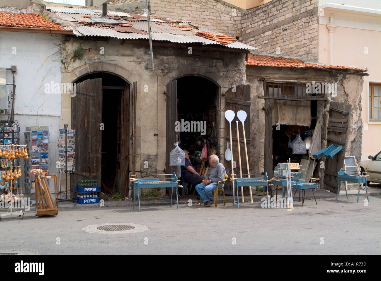 Run down traditional shop in the old town of Limassol Cyprus Stock ...