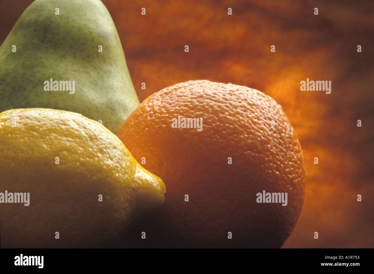Pear Orange Lemon Fruit Stock Photo - Alamy