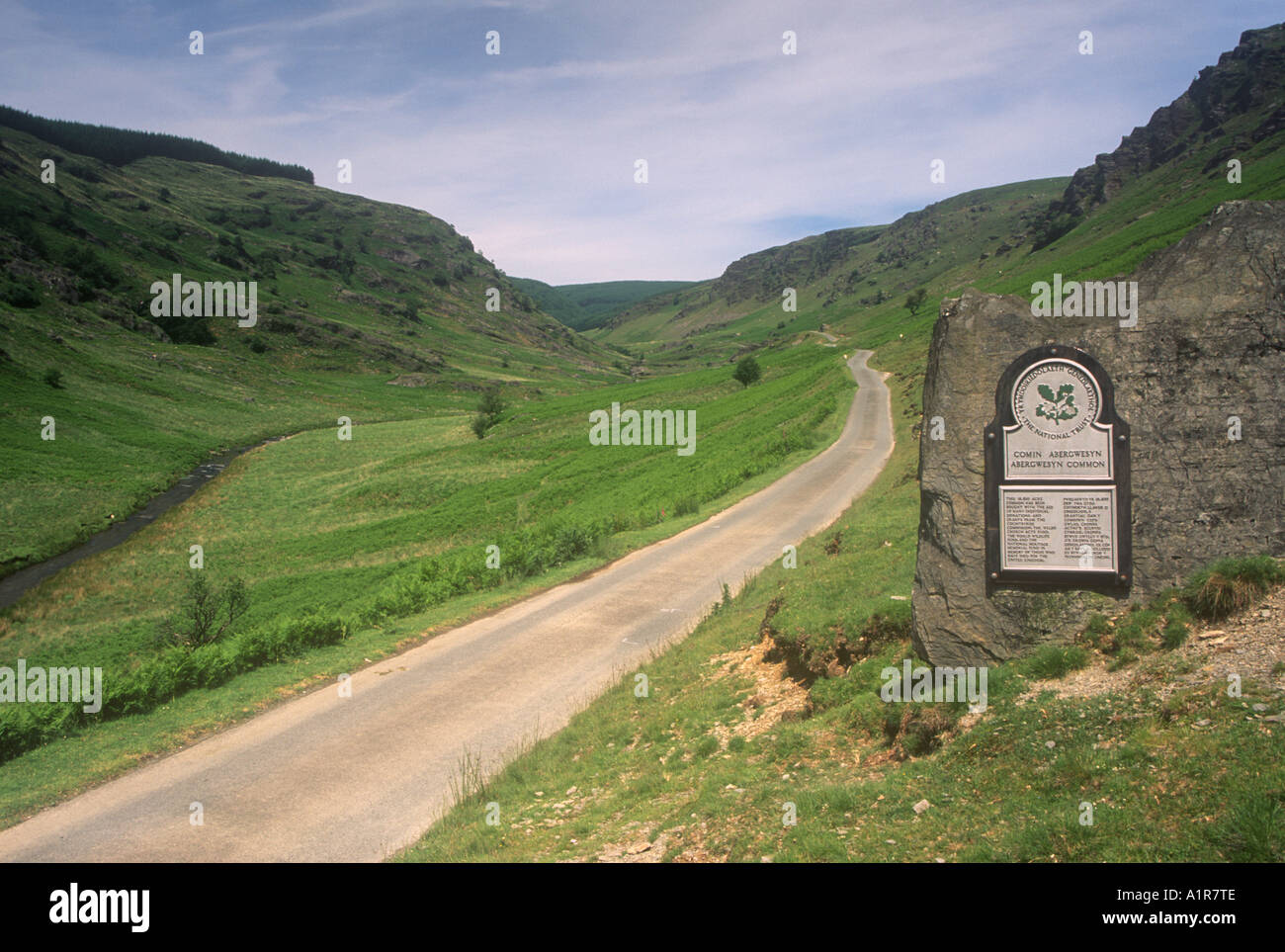 National Trust Road Sign Abergwesyn Common Mid Wales Stock Photo - Alamy