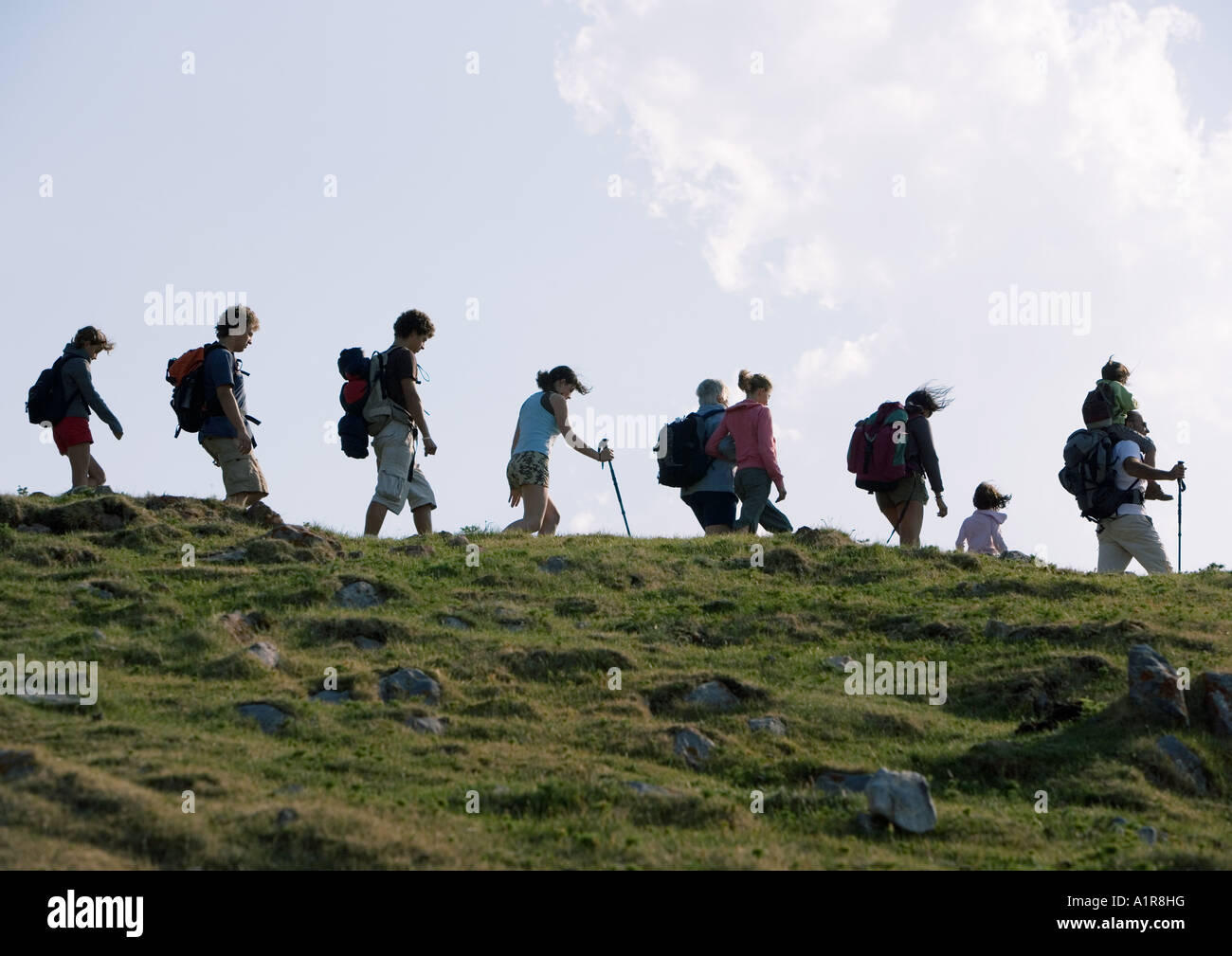 Group of hikers Stock Photo - Alamy