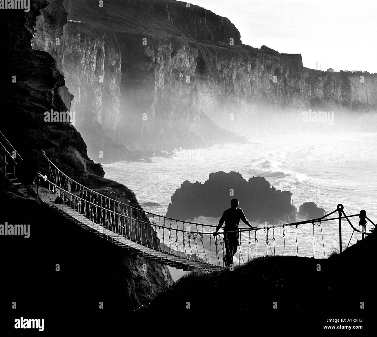 Carrick A Rede Rope Bridge Black and White Stock Photos & Images - Alamy