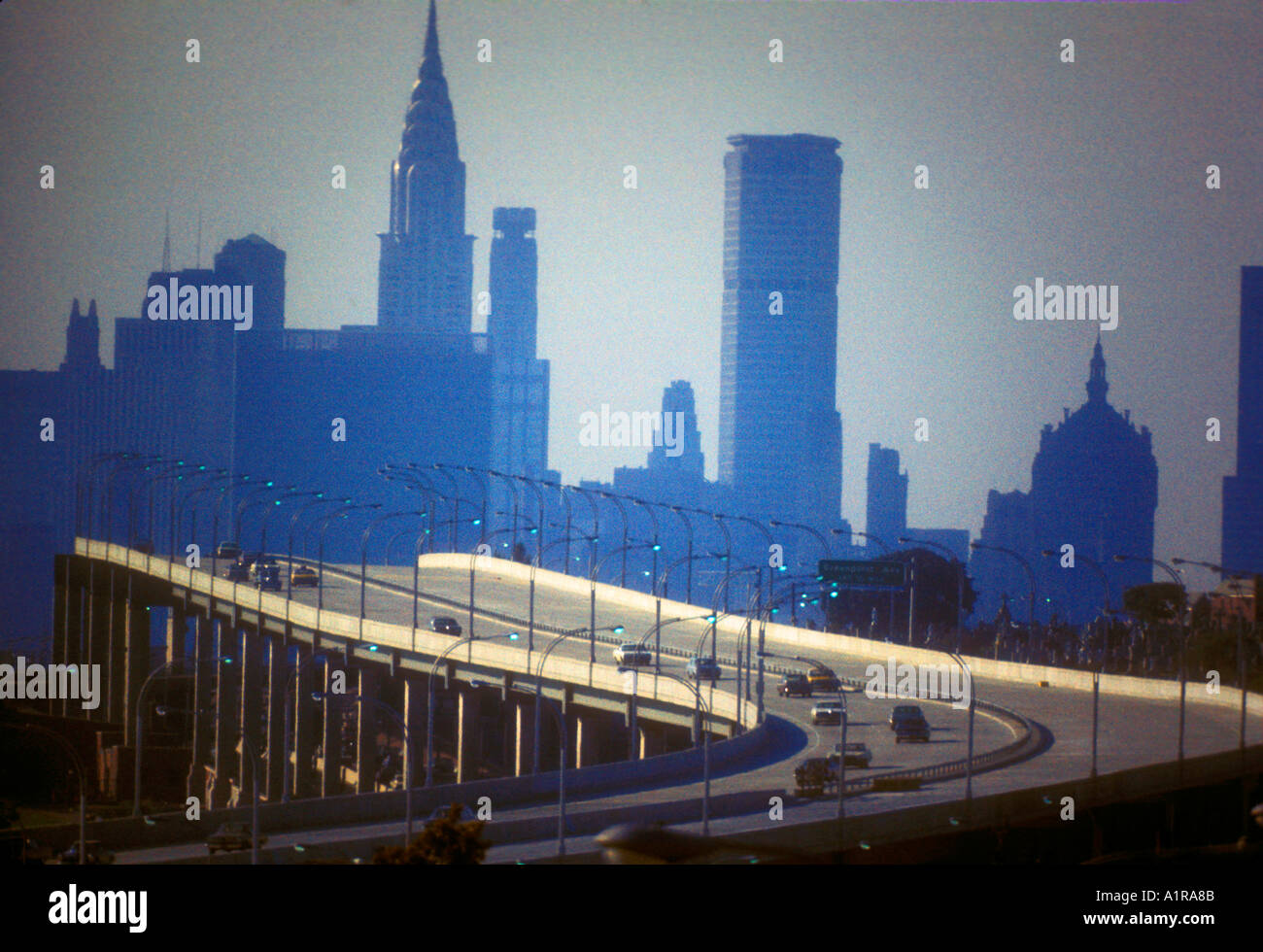 New York skyline Long Island Expressway Stock Photo - Alamy