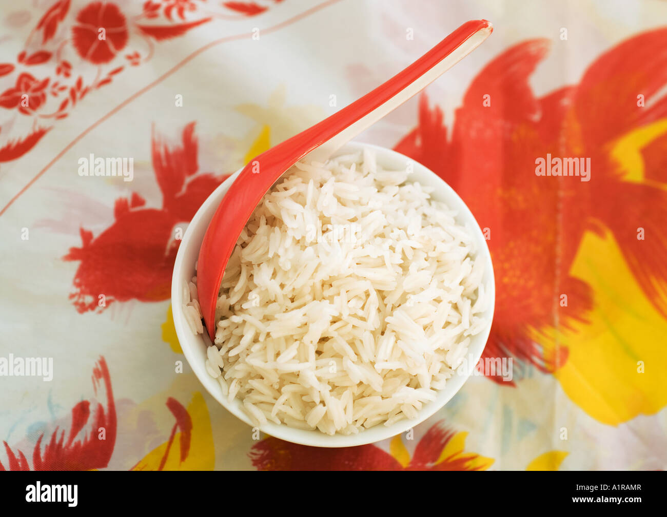 Bowl of rice, view from directly above Stock Photo - Alamy