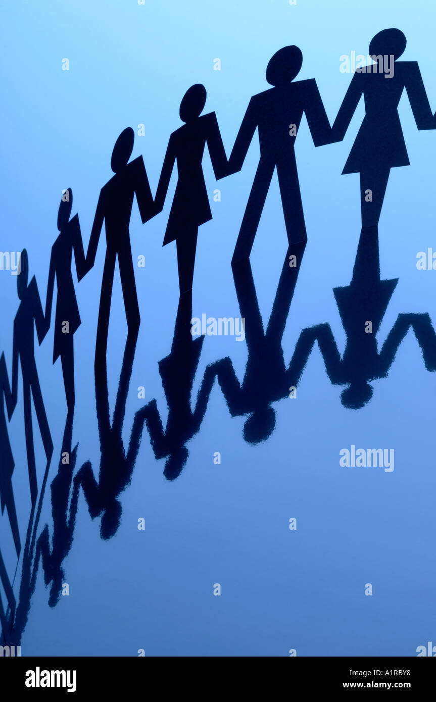 Paper chain people Stock Photo - Alamy