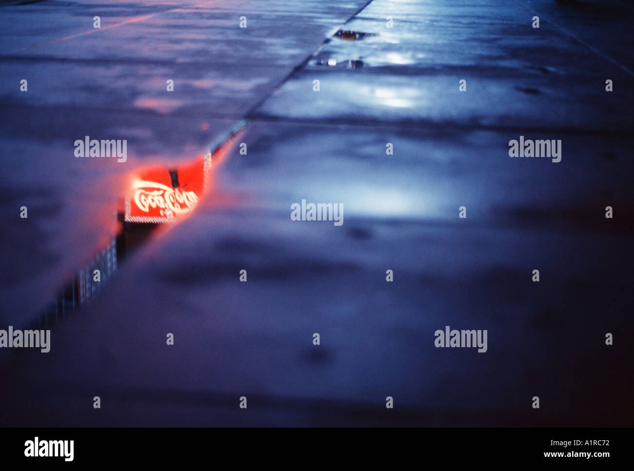reflection of a coca cola sign Stock Photo - Alamy