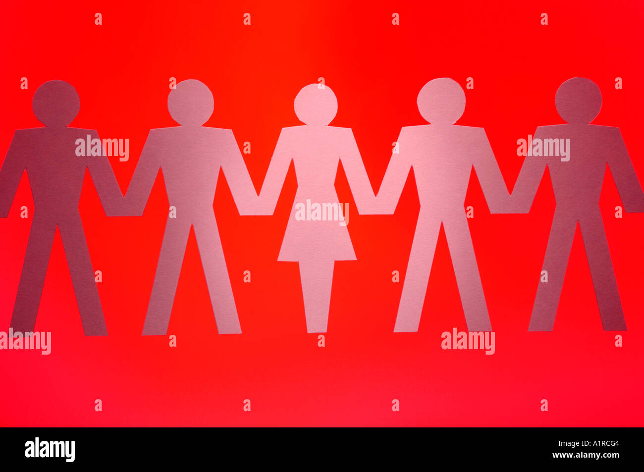 Paper chain people Stock Photo - Alamy