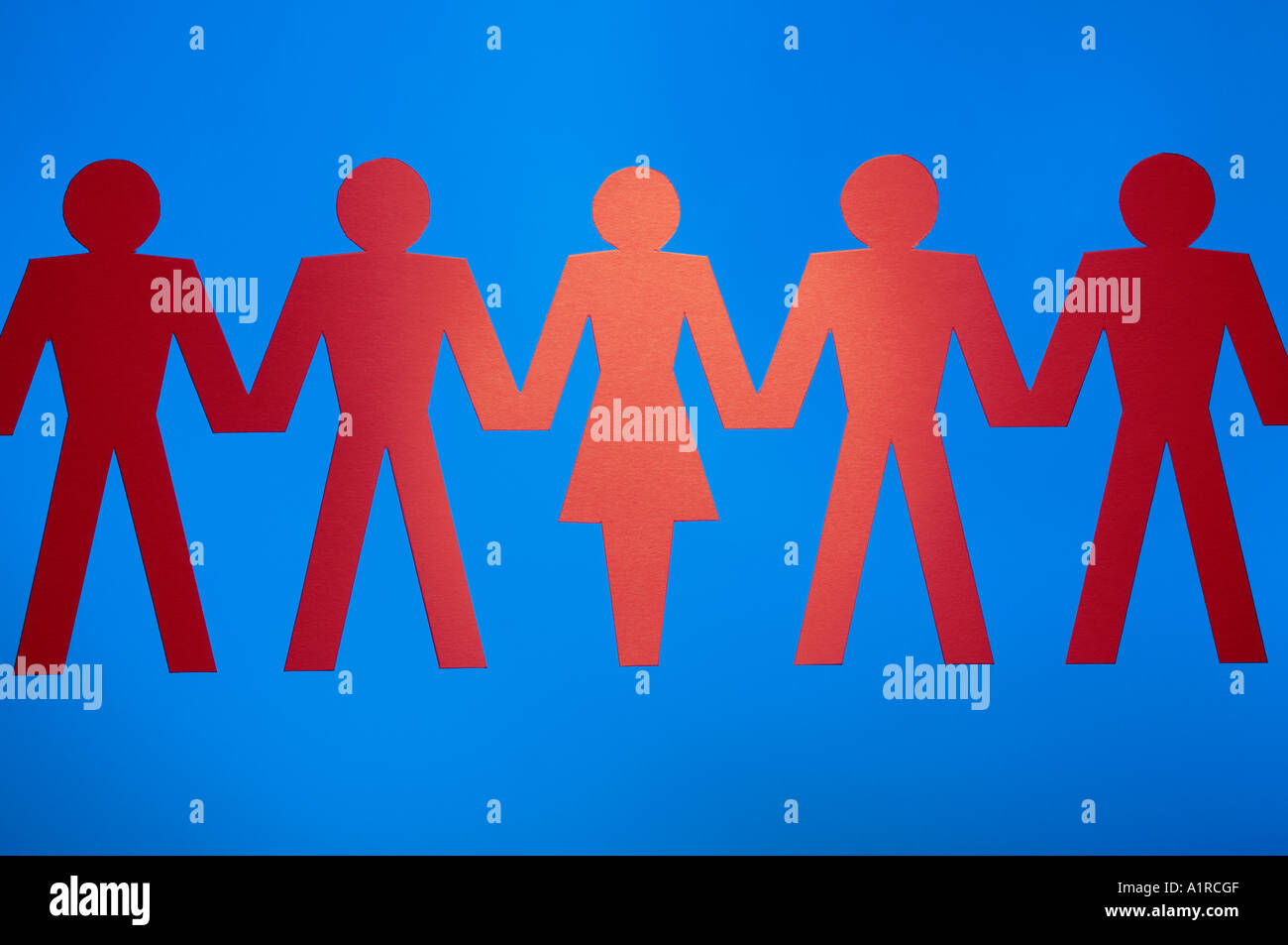 Paper chain people Stock Photo - Alamy