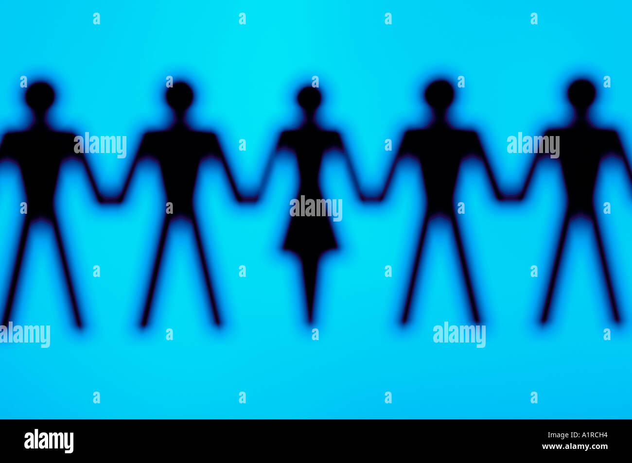 Paper chain people Stock Photo - Alamy