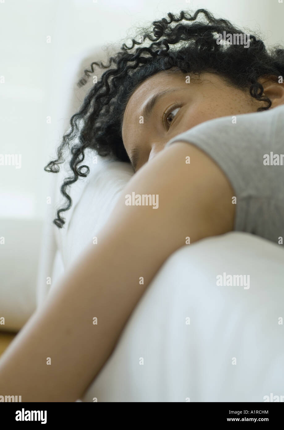One Woman Lying Arms Out Stock Photos & One Woman Lying Arms Out Stock ...