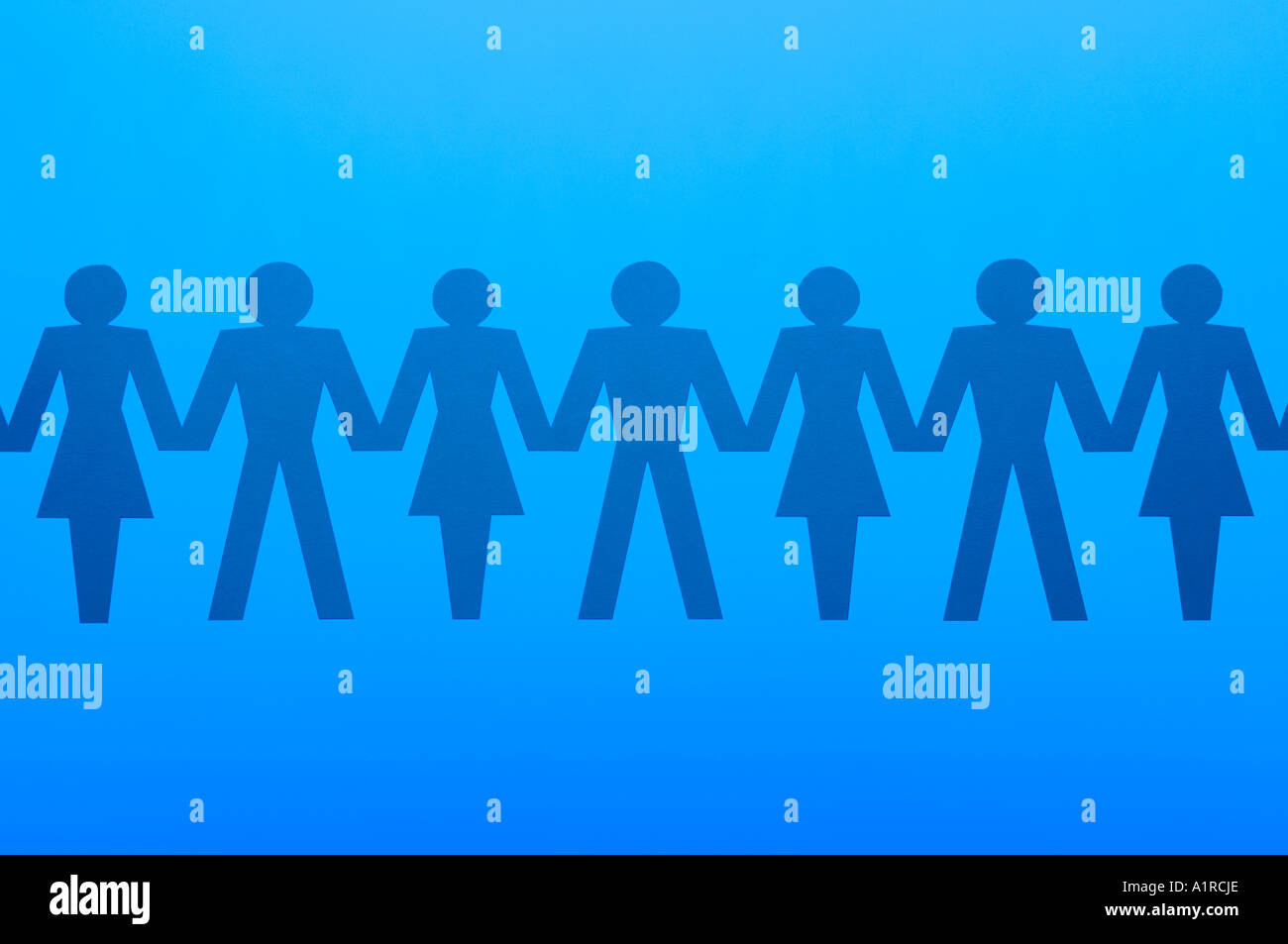 Paper chain people Stock Photo - Alamy