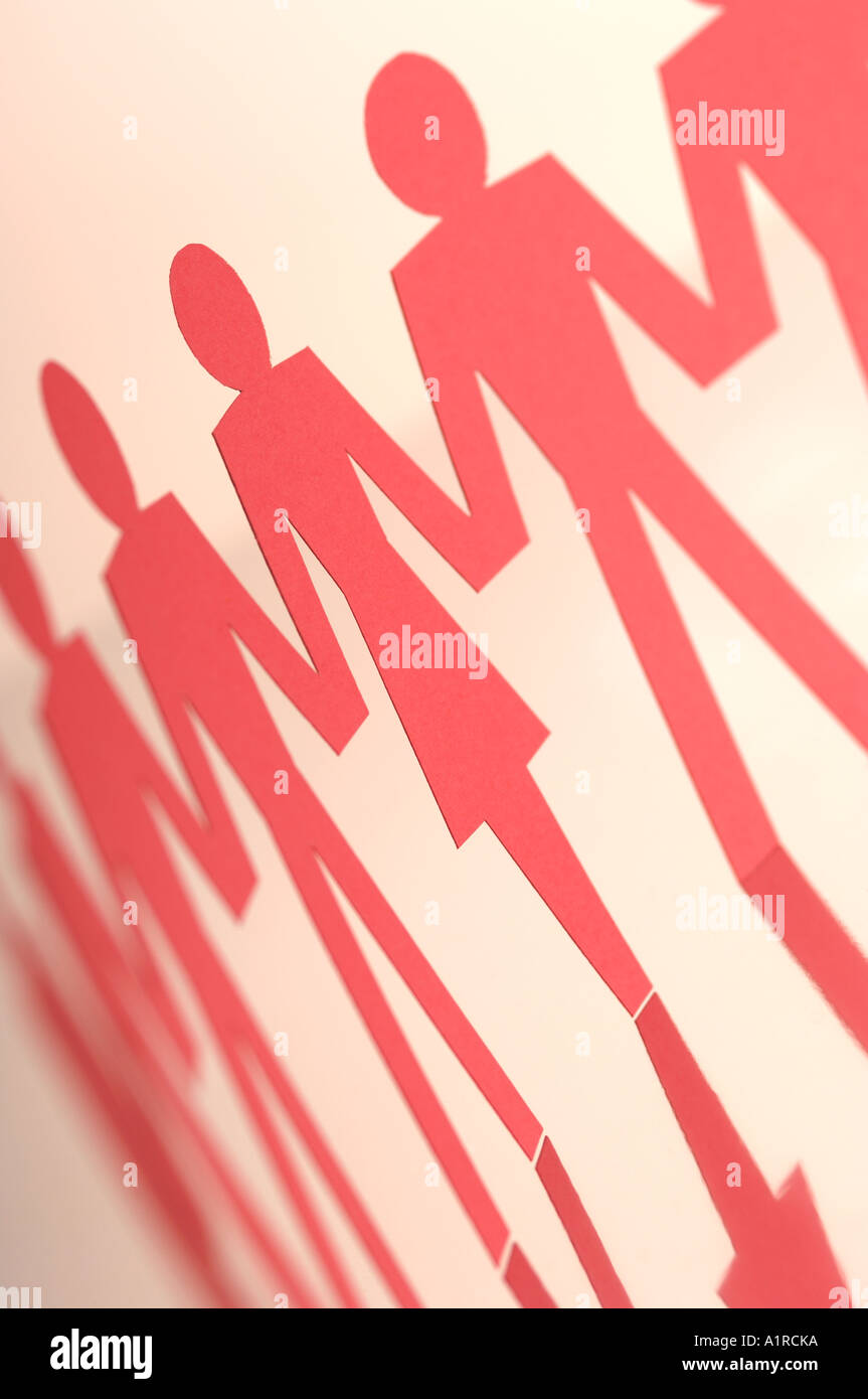 Paper chain people Stock Photo - Alamy
