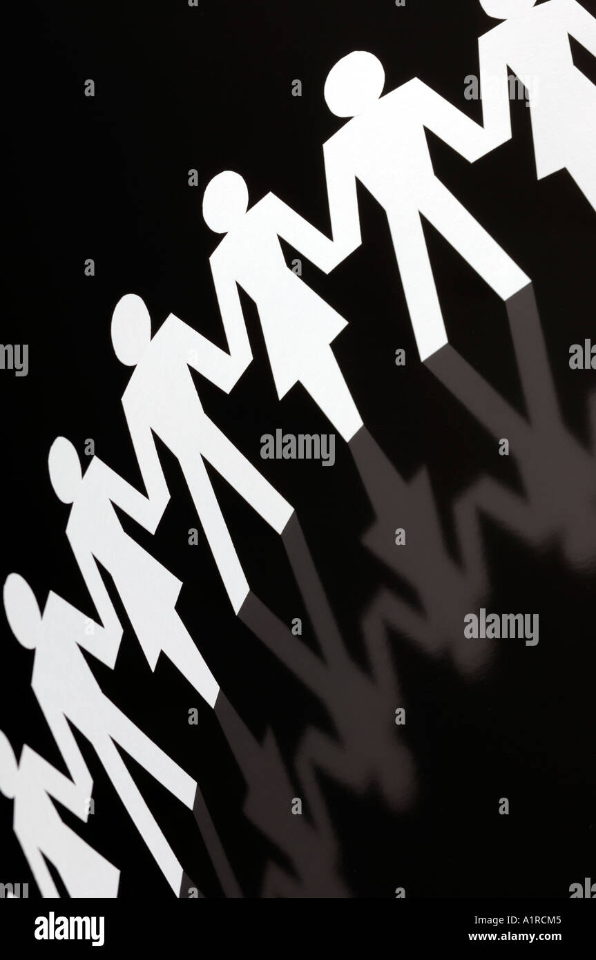 Paper chain people Stock Photo - Alamy