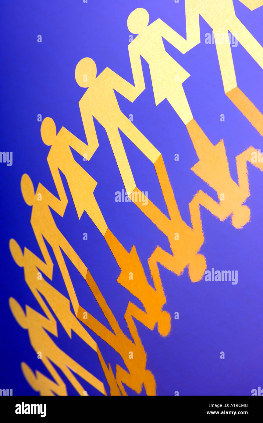 Paper chain people Stock Photo - Alamy