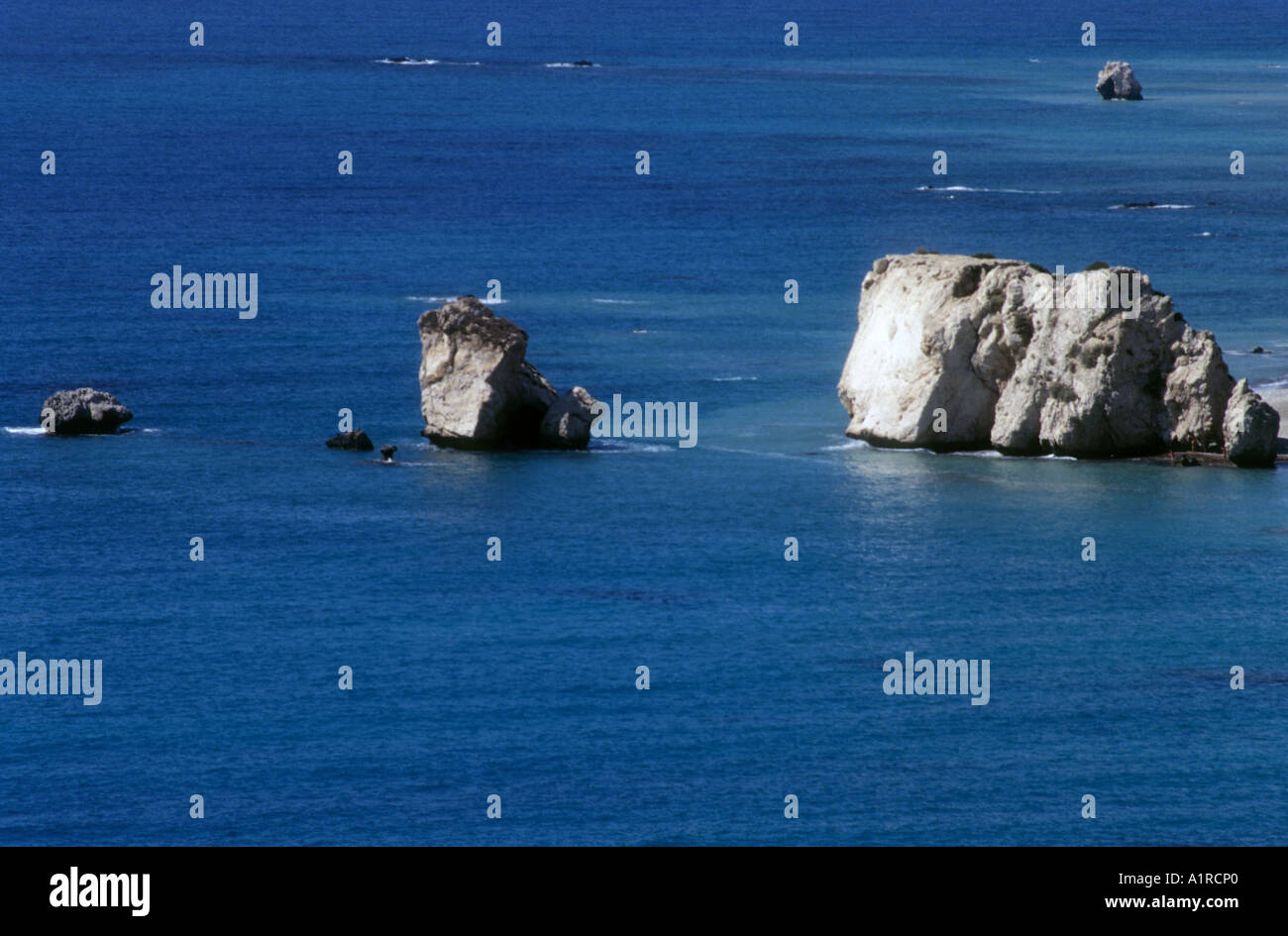 Greek waterscape showing the rock of venus Stock Photo - Alamy