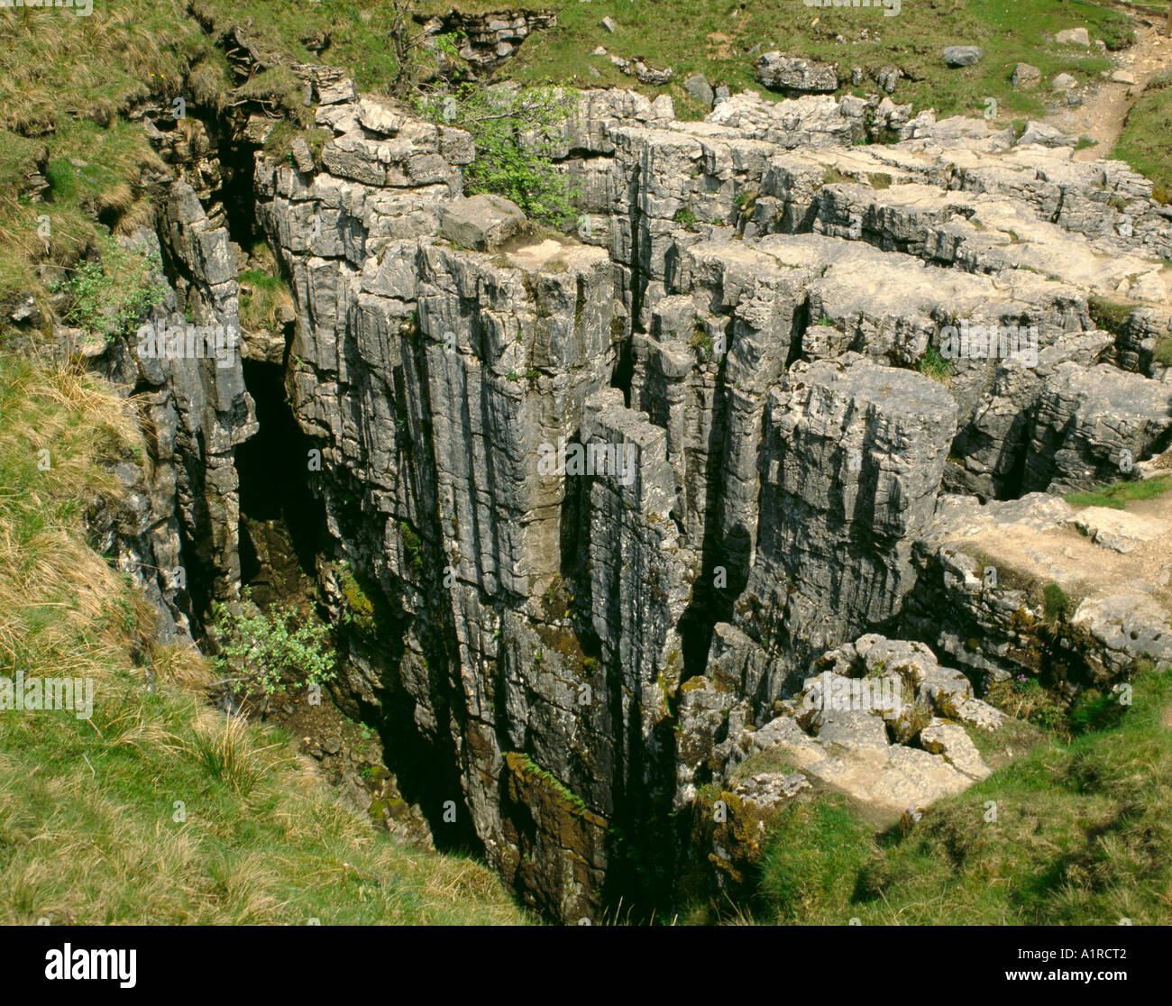 The Buttertubs sink holes (in limestone), Buttertubs Pass, between ...