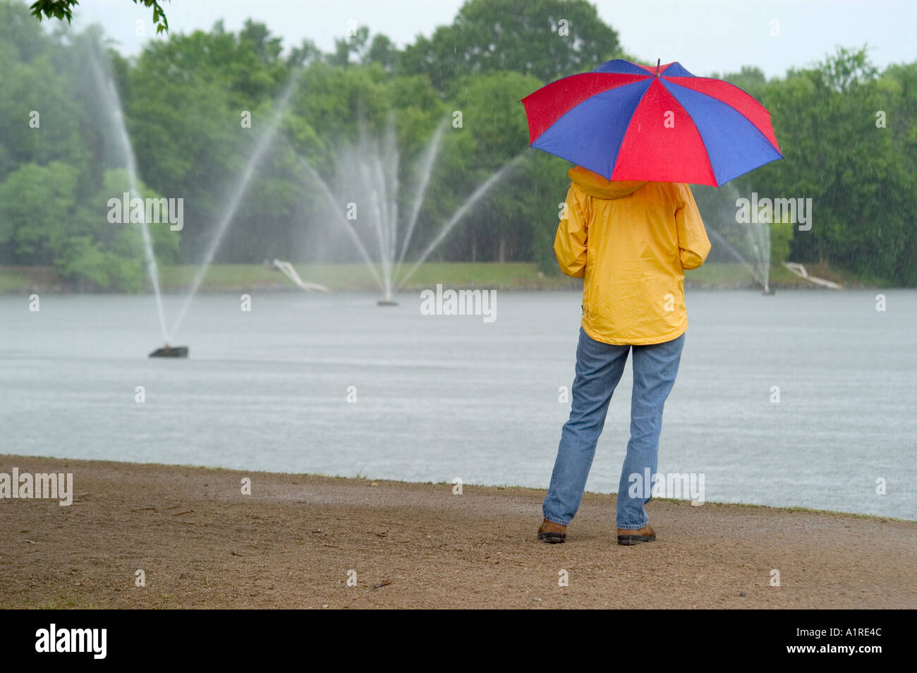 Alone in the Rain Stock Photo - Alamy