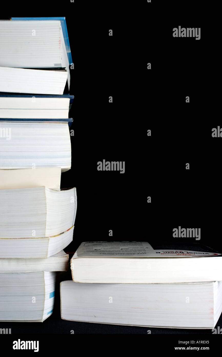 Stacked books, studio shot. January 2006 Stock Photo - Alamy