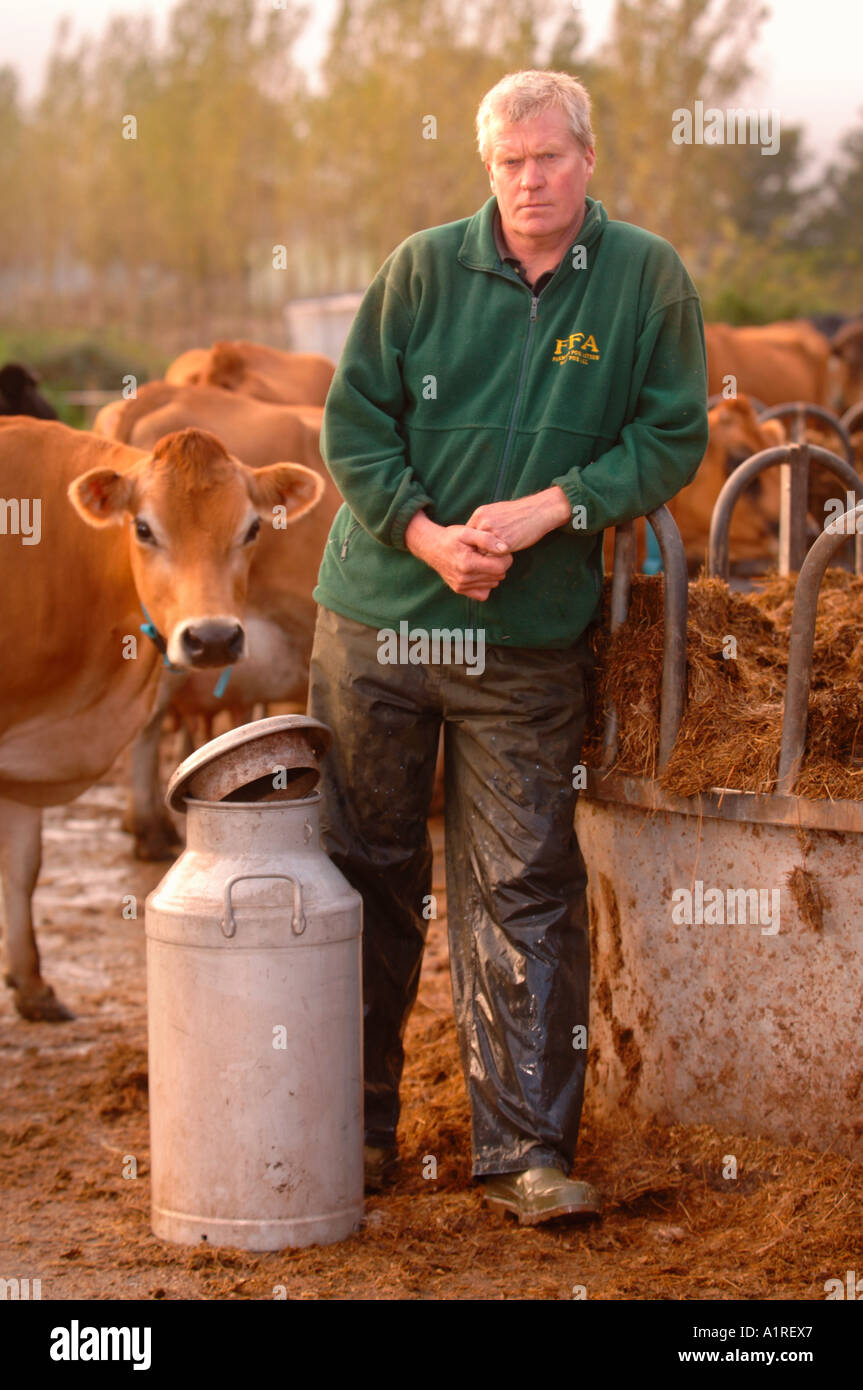 DAIRY FARMER DAVID HANDLEY CHAIRMAN OF FARMERS FOR ACTION WHO POURED ...