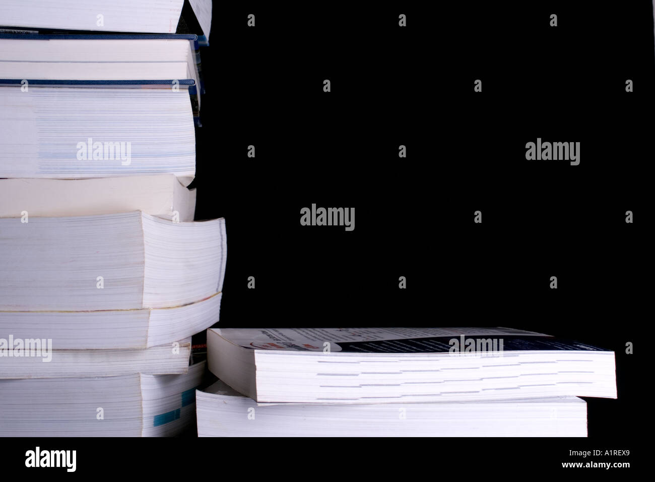 Stacked books, studio shot. January 2006 Stock Photo - Alamy
