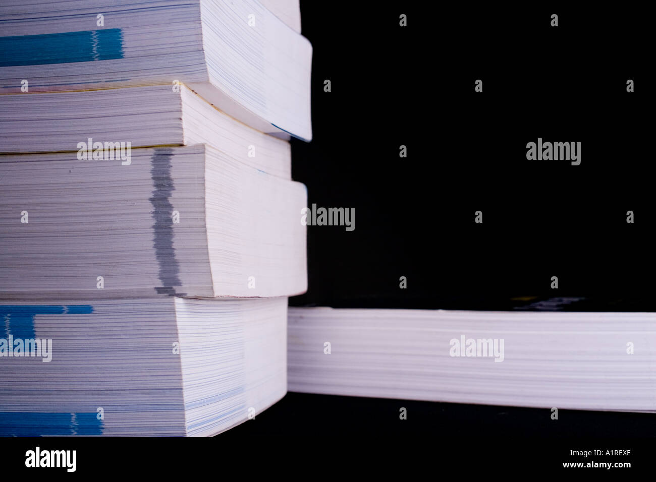 Stacked books, studio shot. January 2006 Stock Photo - Alamy