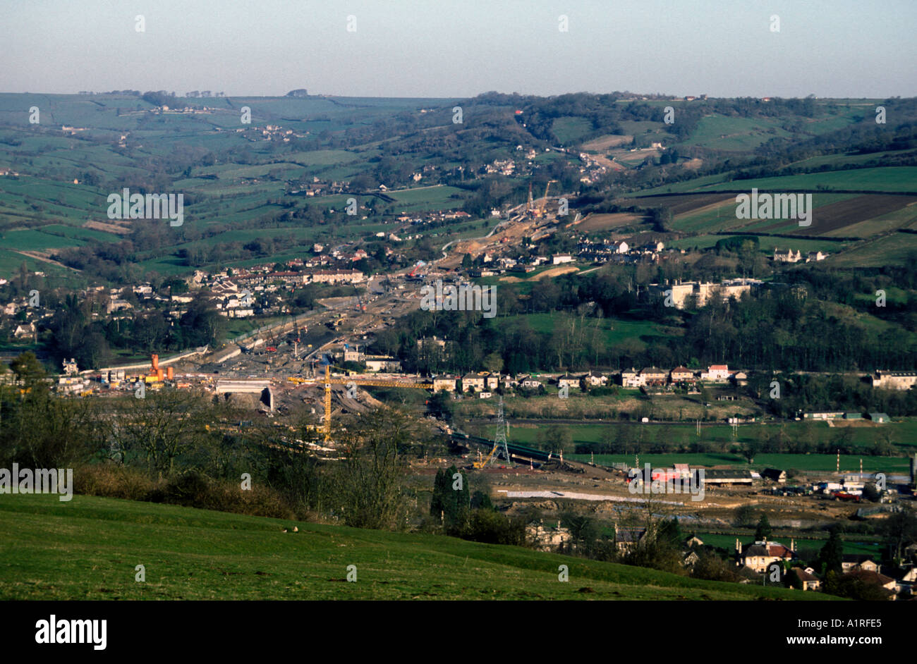 Construction of the controversial Batheaston Bypass Stock Photo - Alamy