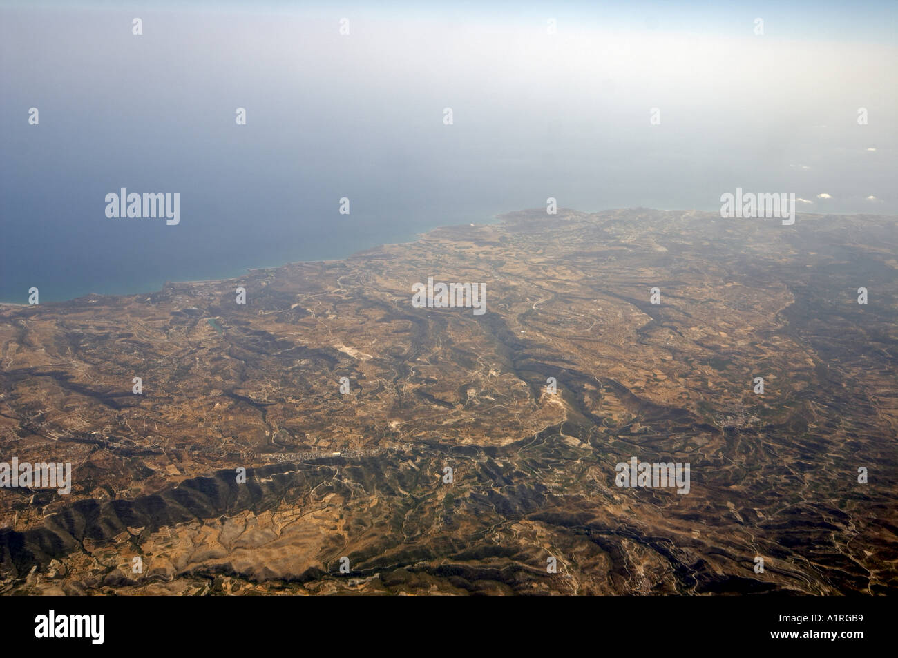 Aerial view of south west Cyprus with sea and mountains Stock Photo - Alamy