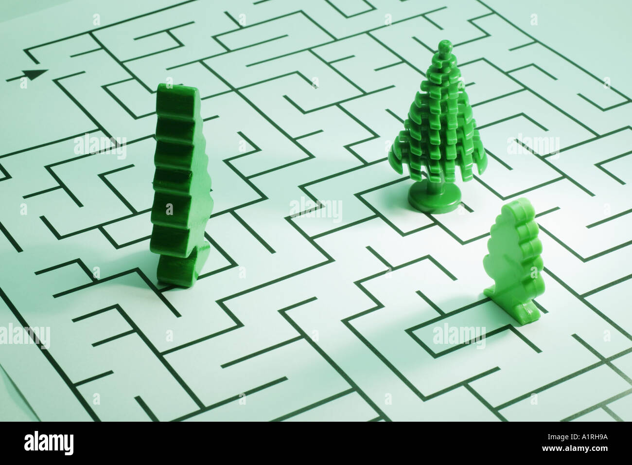 Miniature Trees on Maze Stock Photo - Alamy