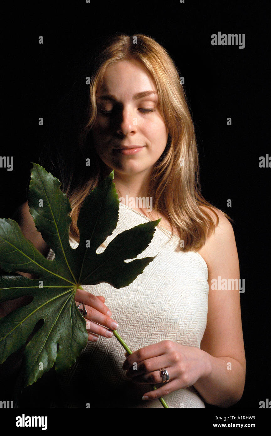 Woman with fig leaf hi-res stock photography and images - Alamy