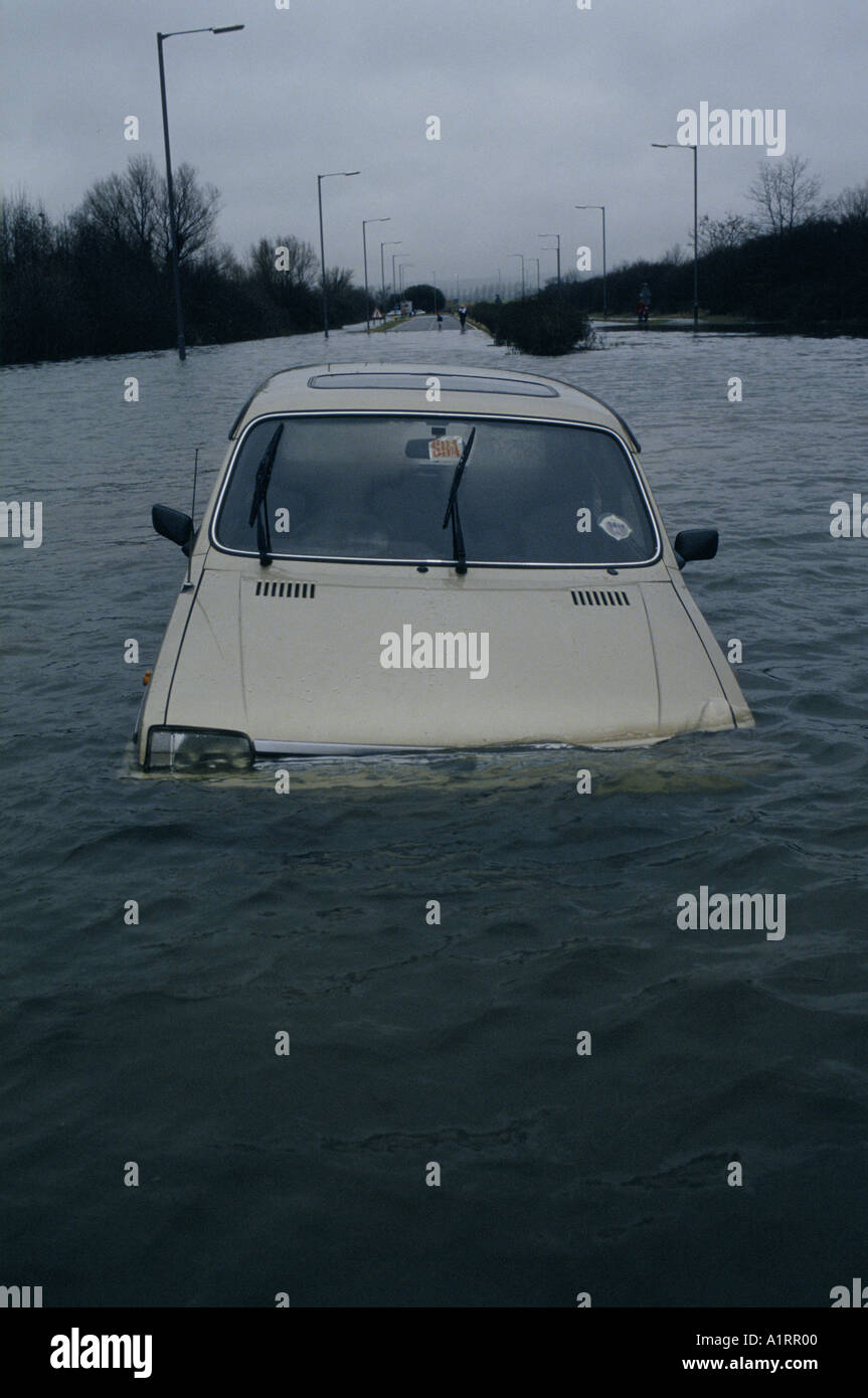 ABANDONED WATERLOGGED BEIGE METRO CAR TRAPPED BY FLOODING Stock Photo ...