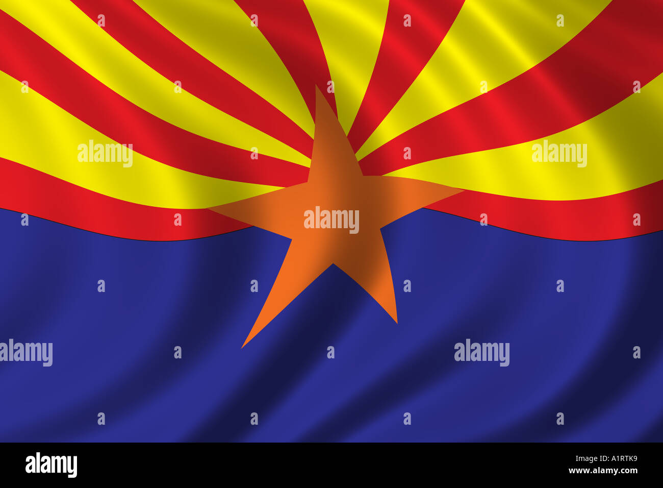 Flag of Arizona waving in the wind Stock Photo - Alamy