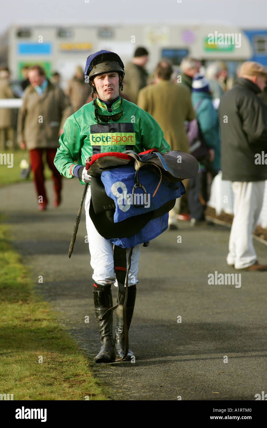 Jockey Lee Stevens at Ludlow Racecourse, Shropshire Stock Photo - Alamy