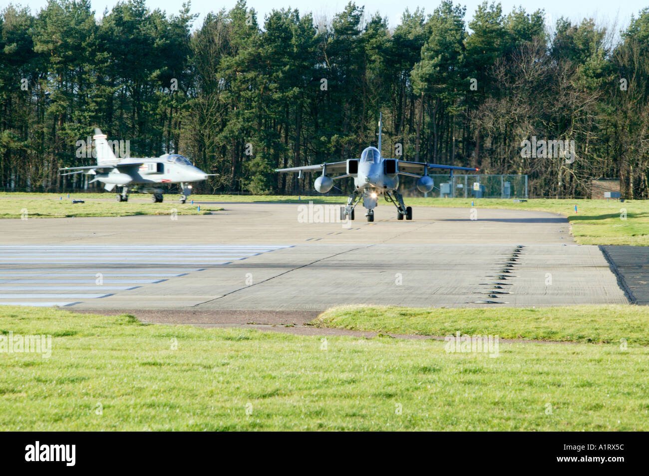 Sepecat Jaguars Preparing For Takeoff RAF Coltishall Norfolk UK Stock ...