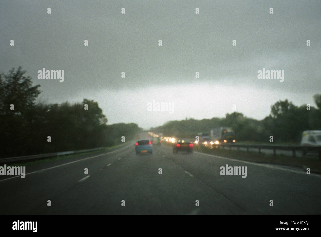 M5 motorway in rain Stock Photo - Alamy