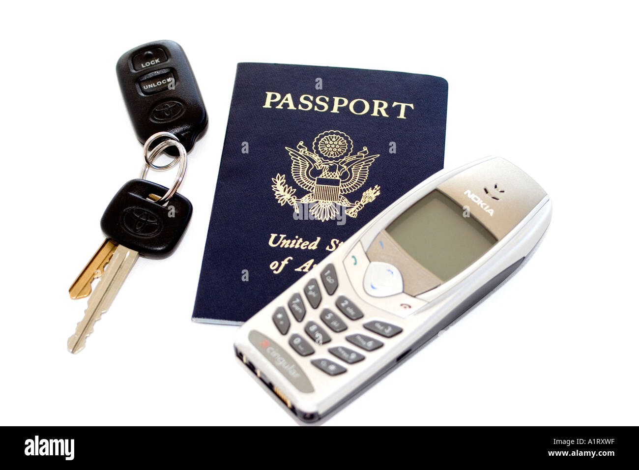 Travel, communication, keys, passport Stock Photo - Alamy