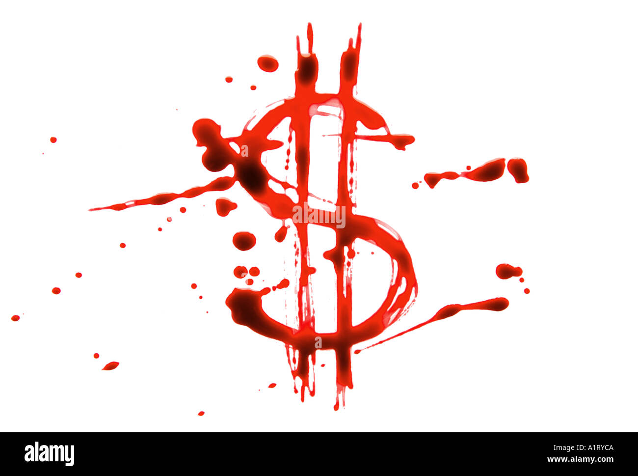 Dollar sign written in blood Stock Photo - Alamy