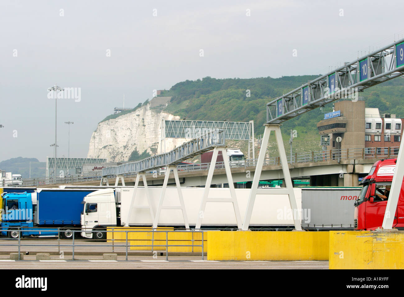 Ferries Loading and Unloading at Dover Port UK Stock Photo - Alamy