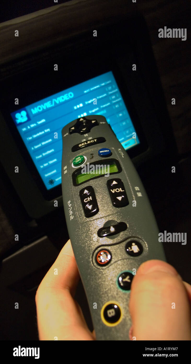 Hand held remote control on the Magic II System of inflight ...